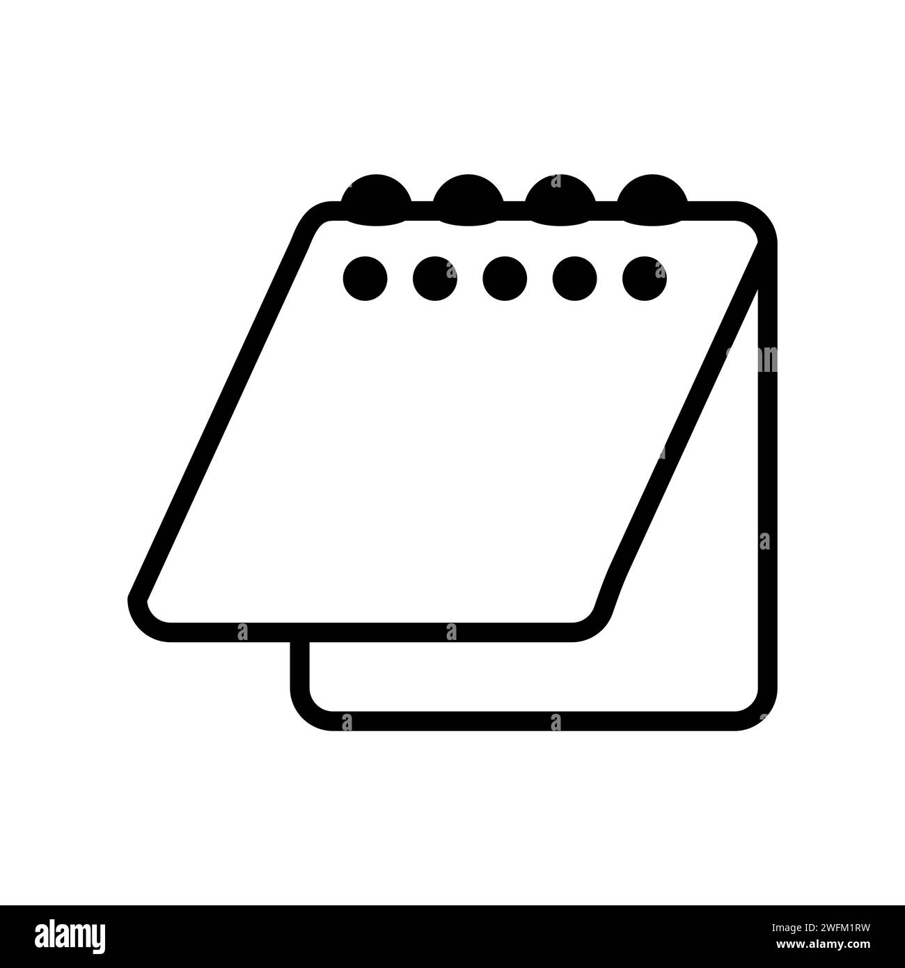 Vector black line icon office notepad isolated on white background ...