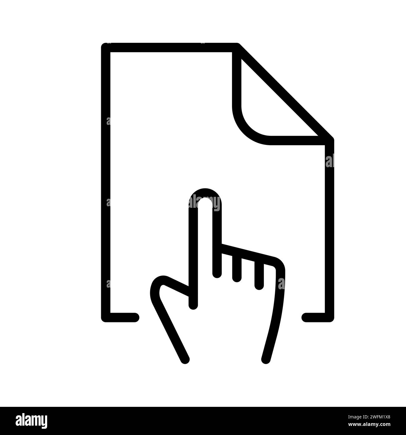 Vector black line icon select the desired file isolated on white ...