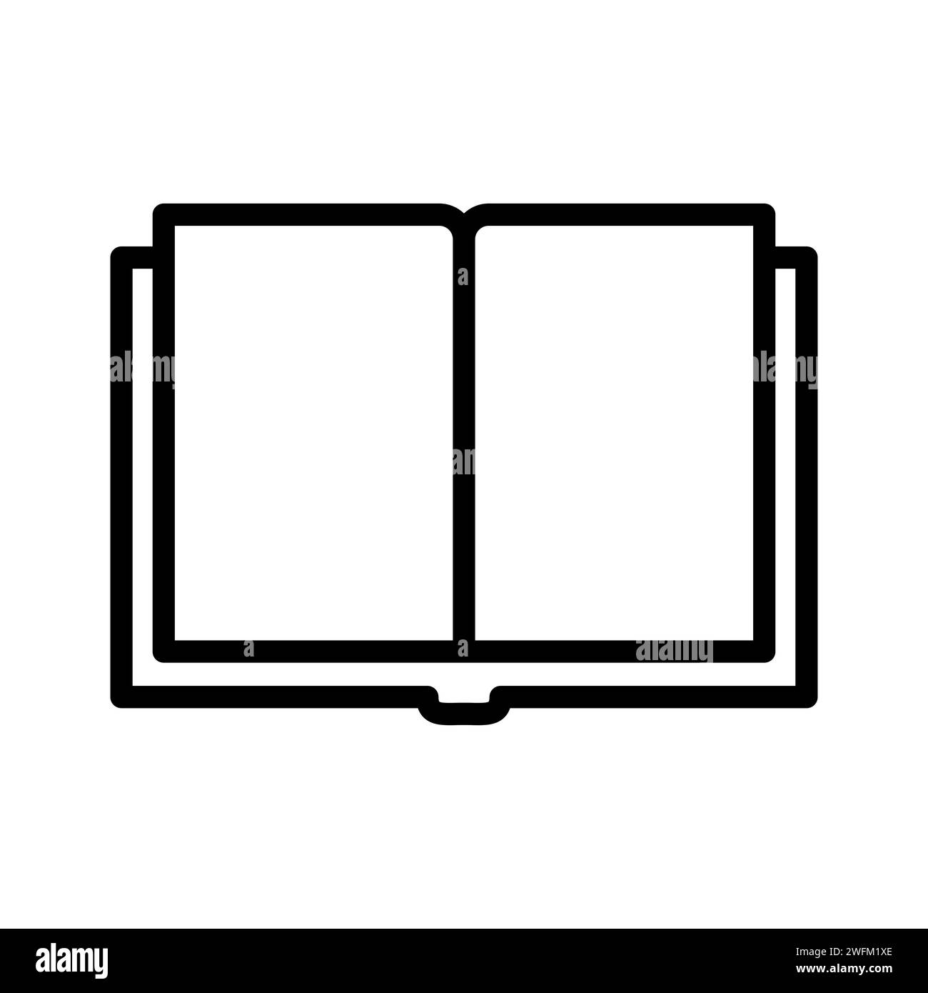 Vector black line icon book isolated on white background Stock Vector ...