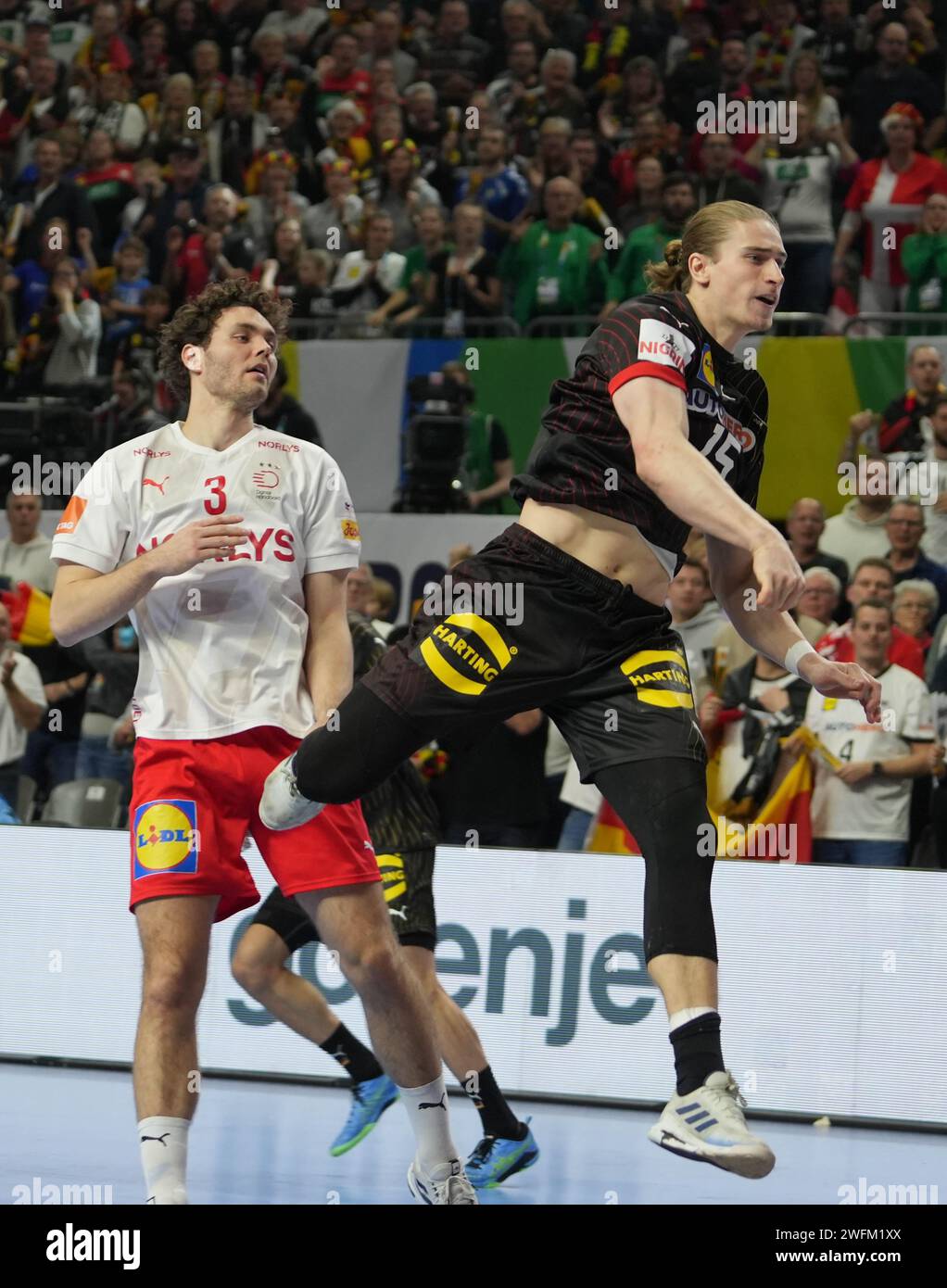 during the Men's EHF Euro 2024, Semi Finals handball match between ...