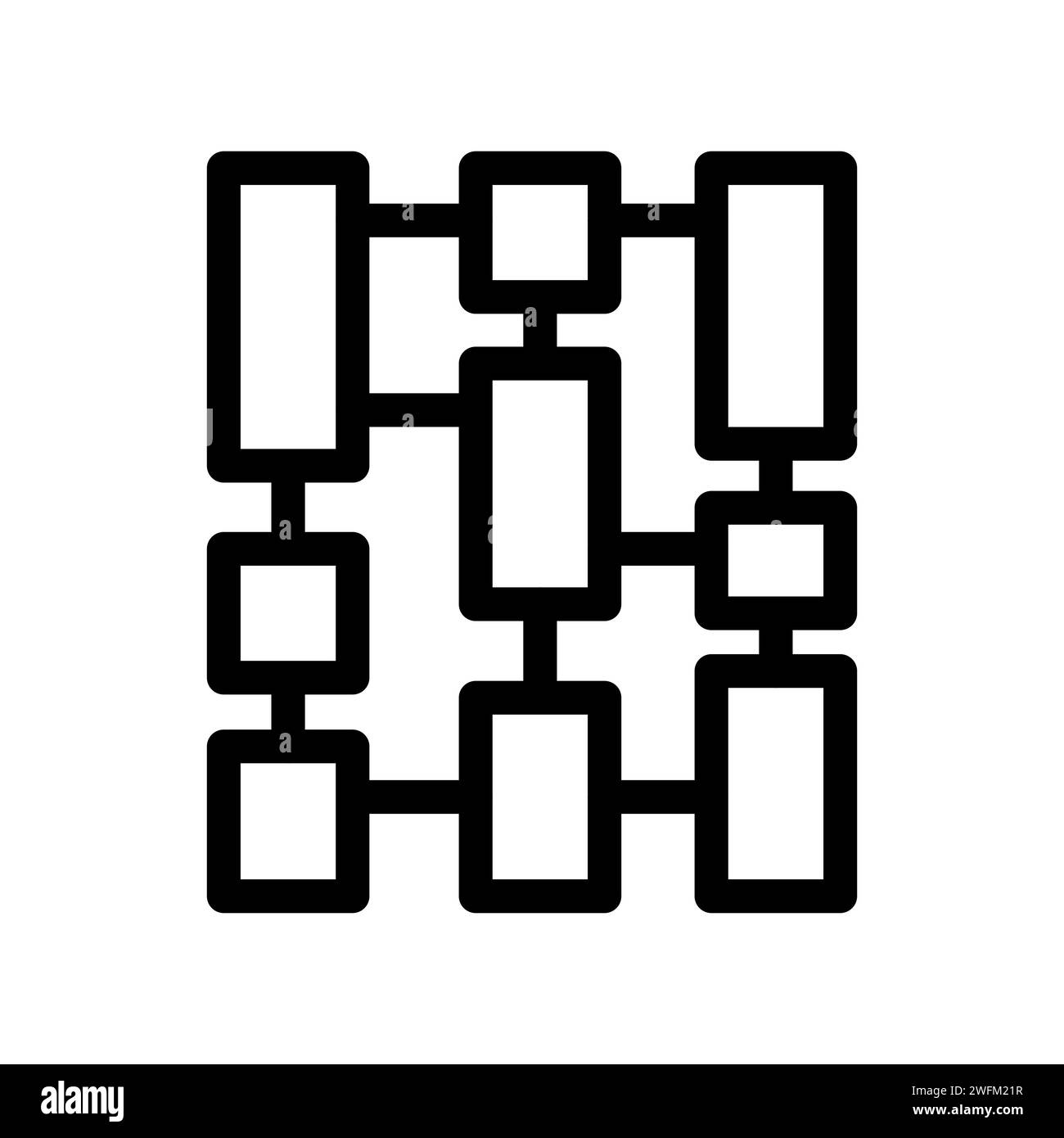 Vector black line icon data connection isolated on white background ...