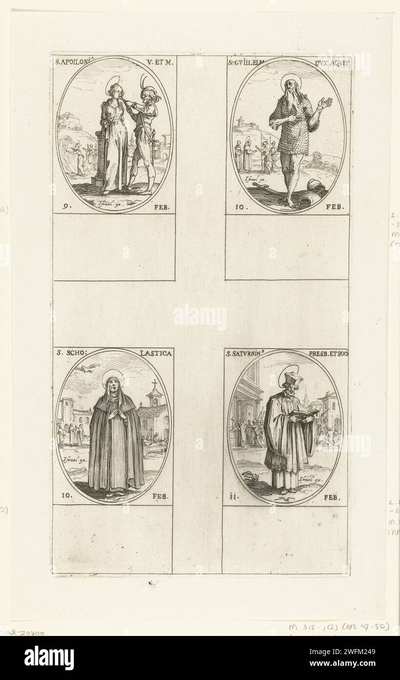 Heilige Apollonia, Heilige Willem van Aquitani, Heilige Scholastica ...