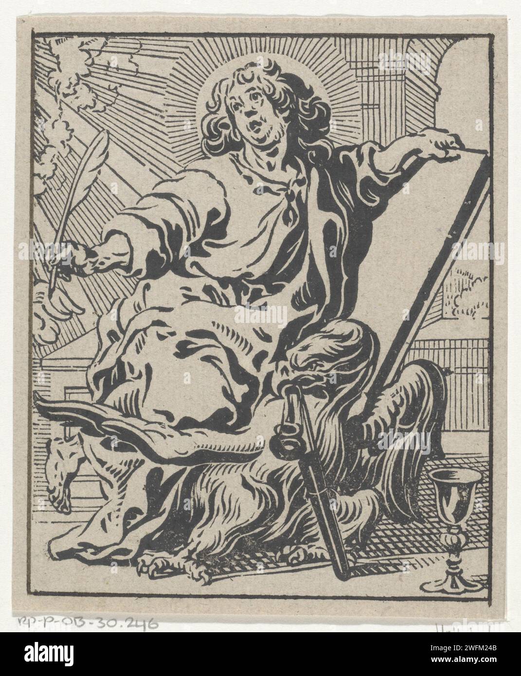Johannes the Evangelist, Antoine Schaele, 1590 - 1650 print Johannes de Evangelist is writing ...