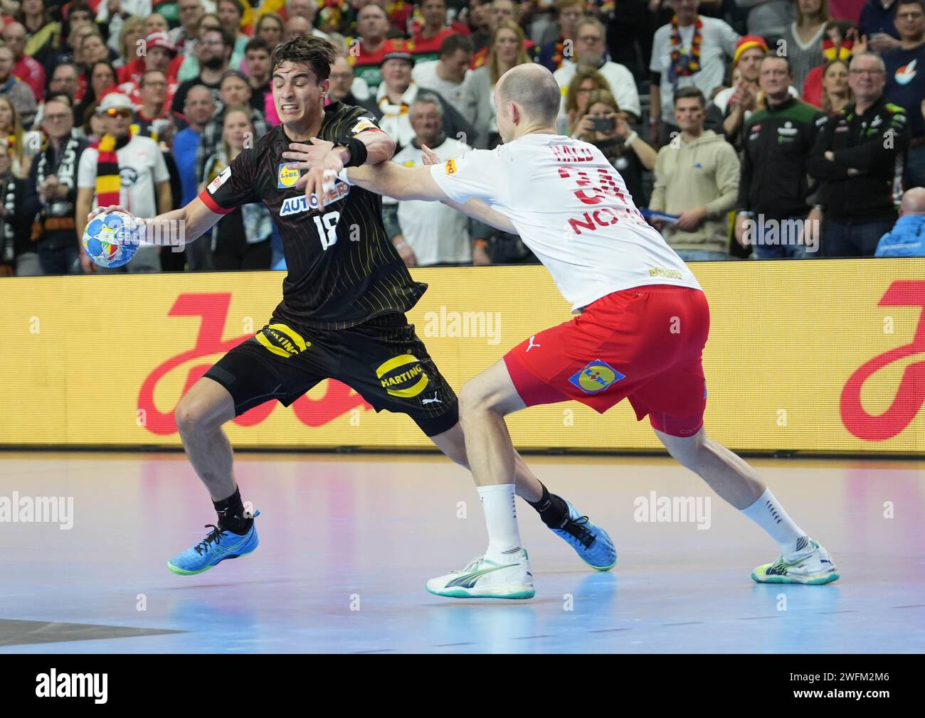 during the Men's EHF Euro 2024, Semi Finals handball match between ...