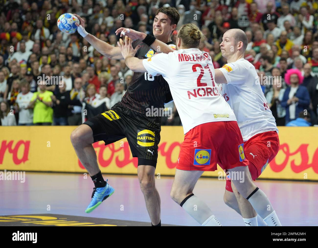 during the Men's EHF Euro 2024, Semi Finals handball match between ...