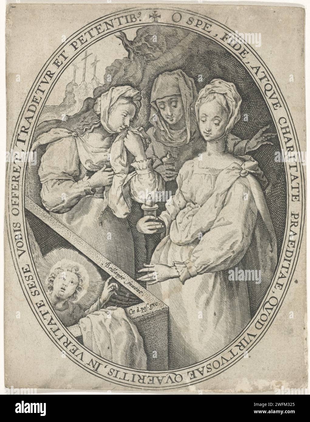 Three Maria's at the grave, Crispijn van de Passe (I), After Jacques ...
