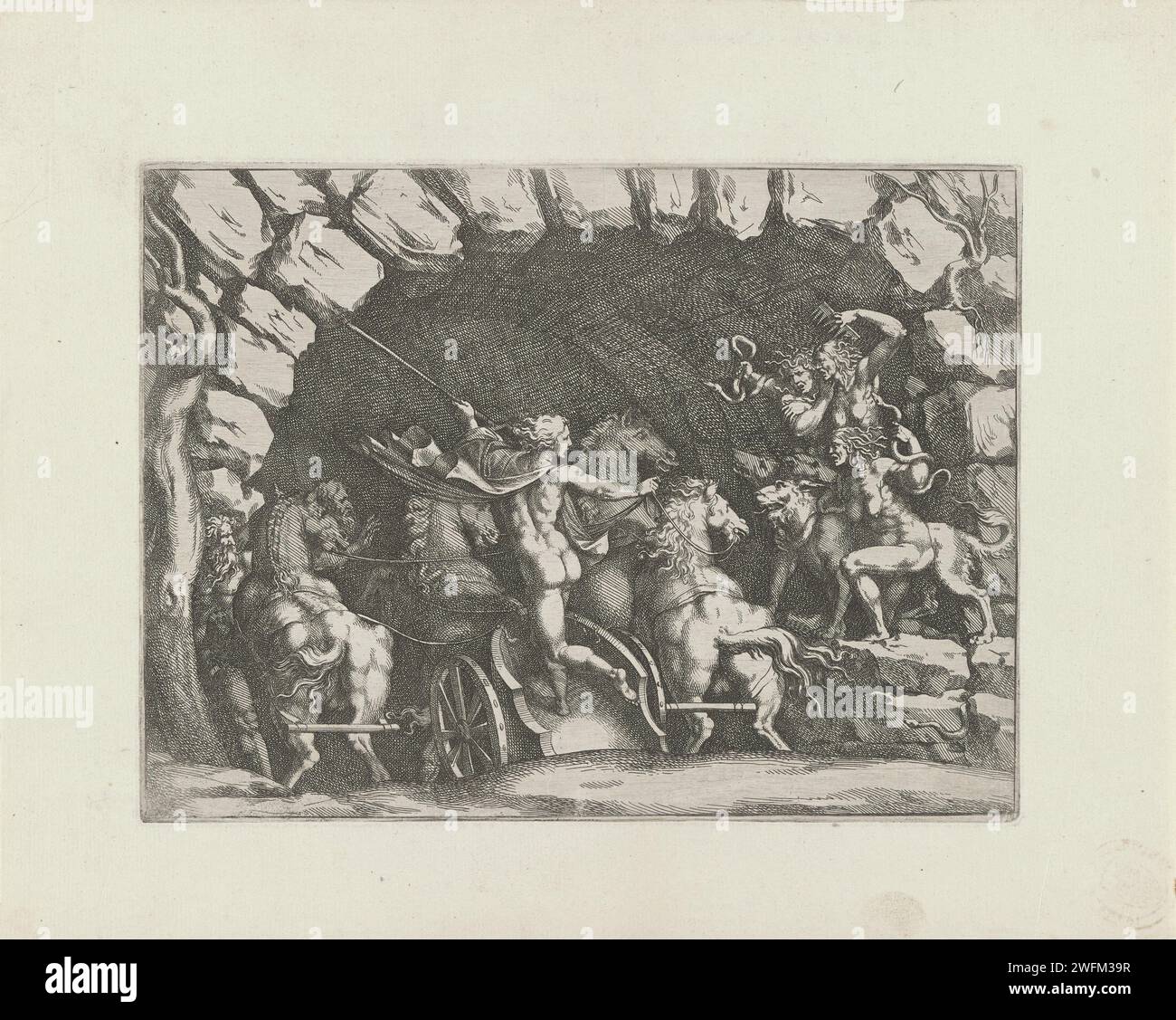 Pluto goes into the underworld, Pietro Sante Bartoli, After Giulio ...