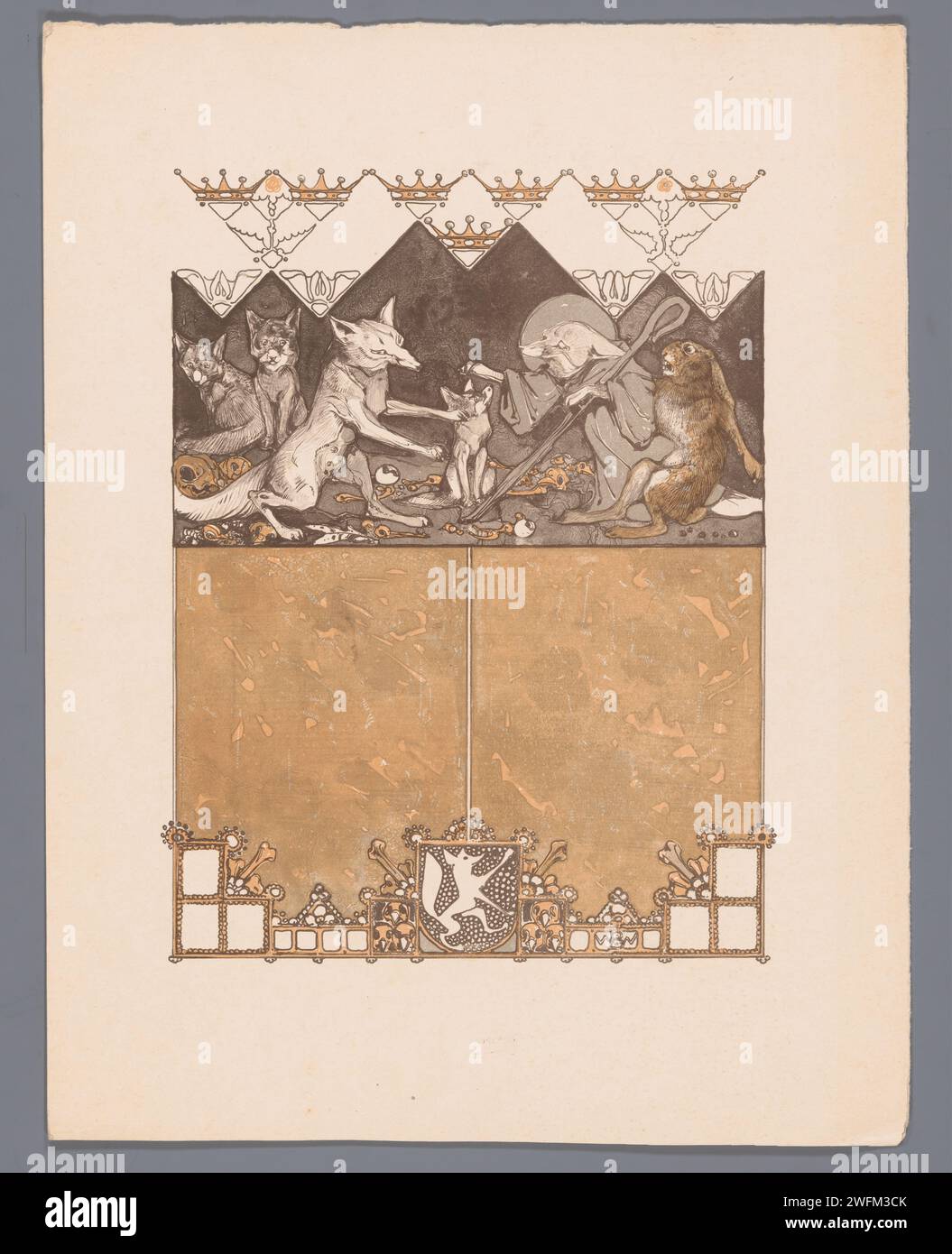 Vos in Monnikspij (Reinaert) with Haas (Cuwaert) near Vossin (Hermeline ...