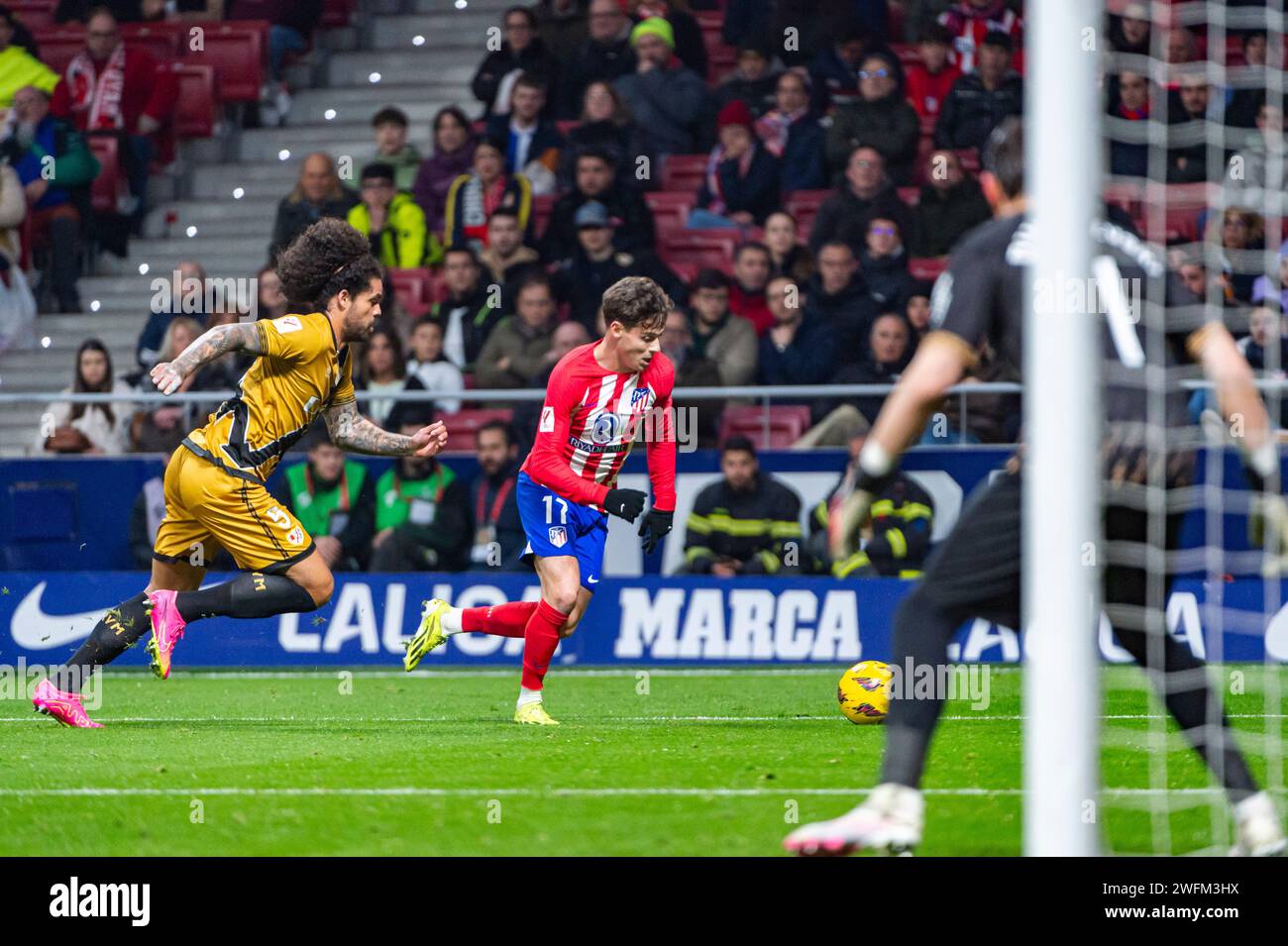 Madrid, Madrid, Spain. 31st Jan, 2024. Rodrigo Riquelme of Atletico ...
