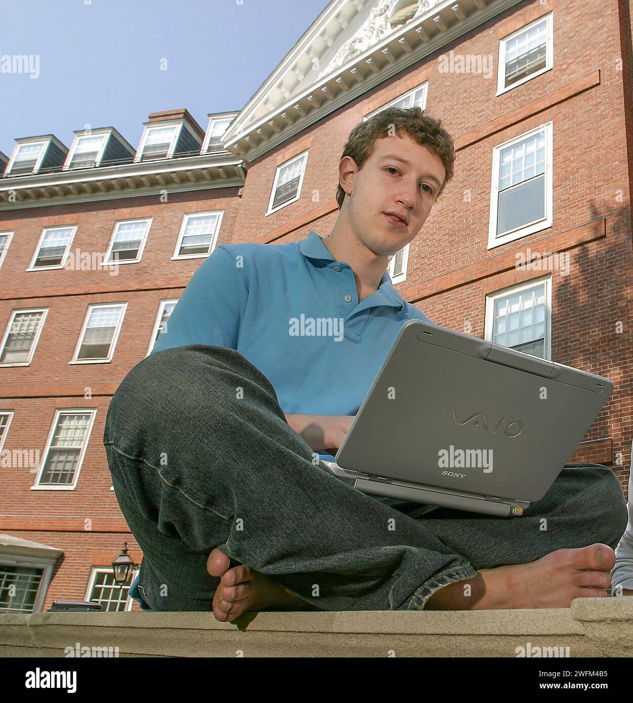 Cambridge, MA May 14, 2004 Mark Zuckerberg (blue shirt), and Chris ...