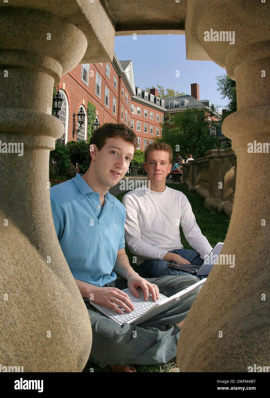 Cambridge, MA May 14, 2004 Mark Zuckerberg (left), and Chris Hughes ...
