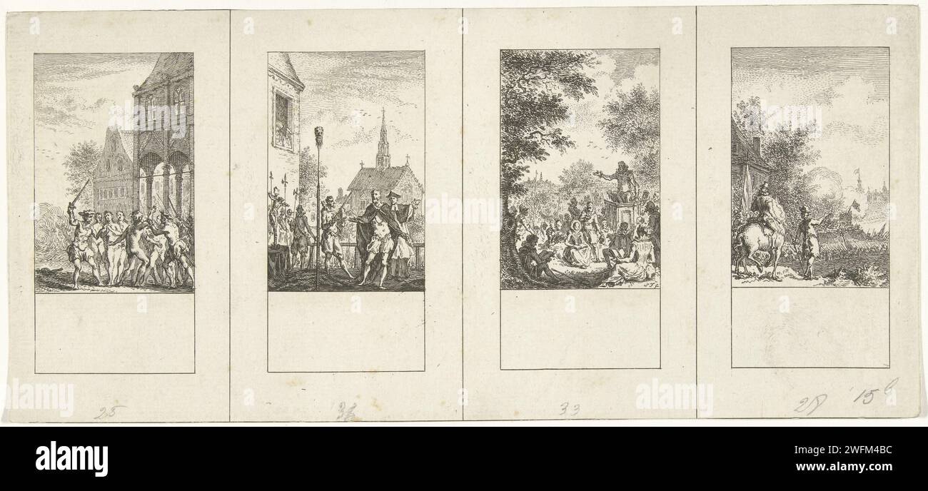 Four episodes from national history, Simon Fokke, 1722 - 1784 print ...