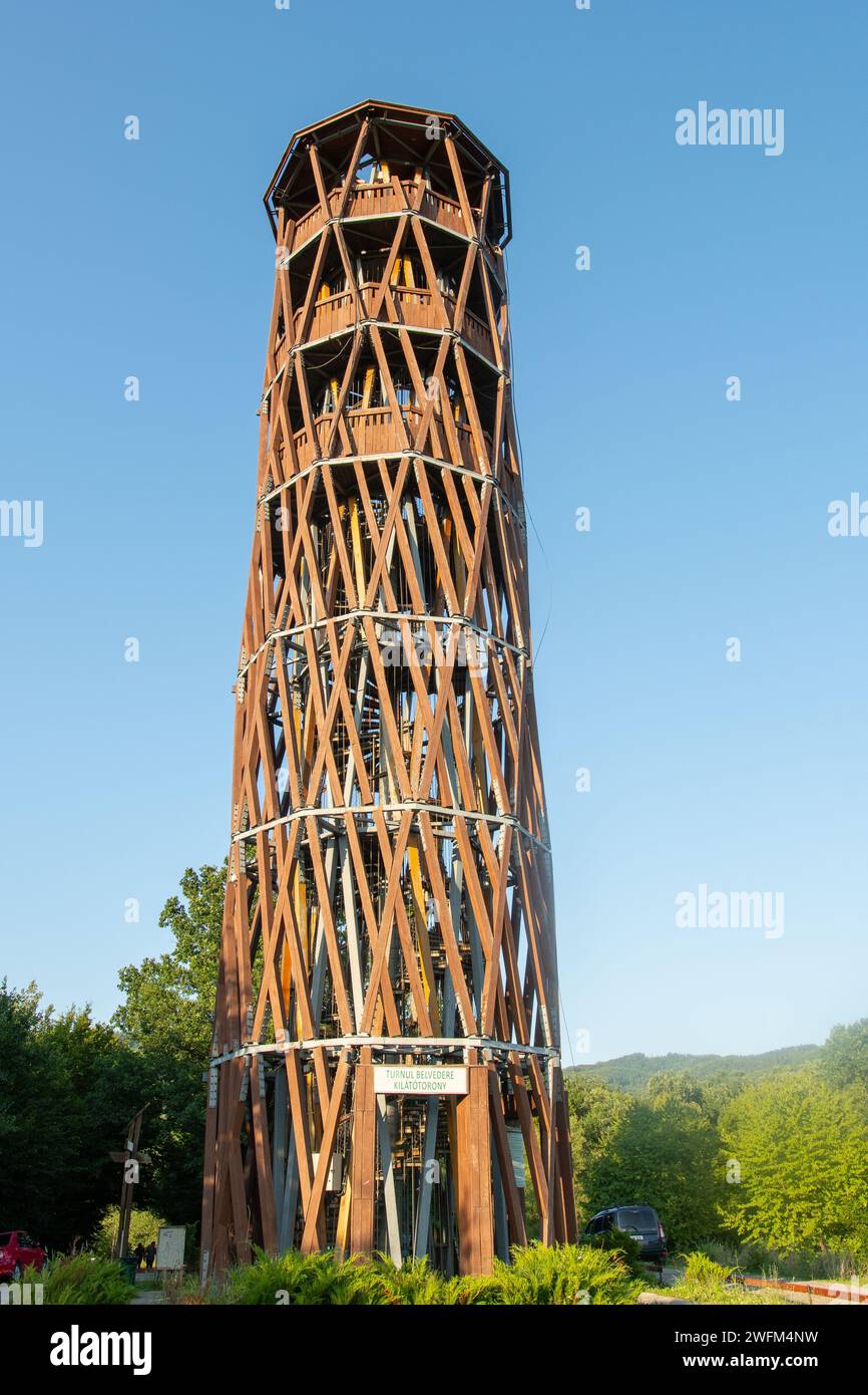 Belvedere tower in Sovata . Lookout point in the Sovata tourism resort ...