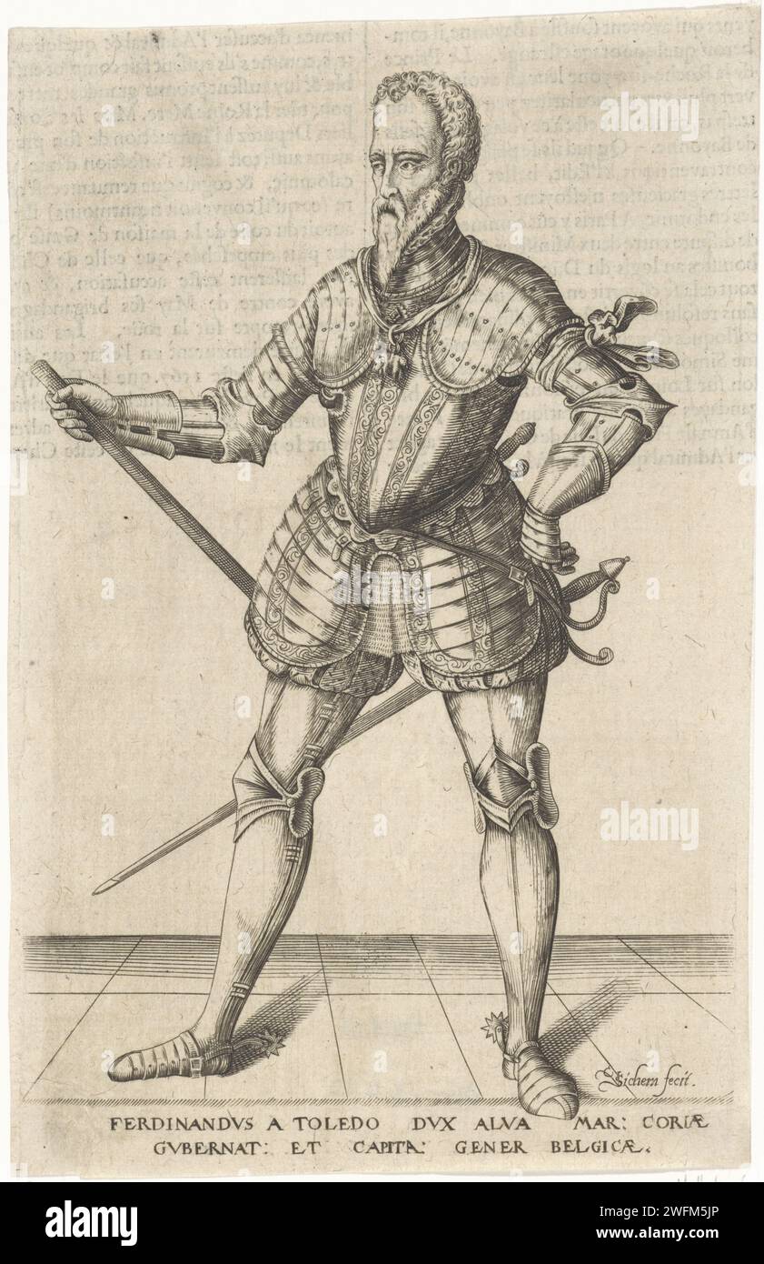 Portrait of Ferdinand van Toledo, Duke of Alva, Christoffel van Sichem ...