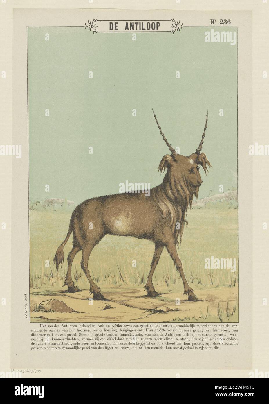 De Antiloop, 1894 - 1959 print Leaf with a large representation of an ...