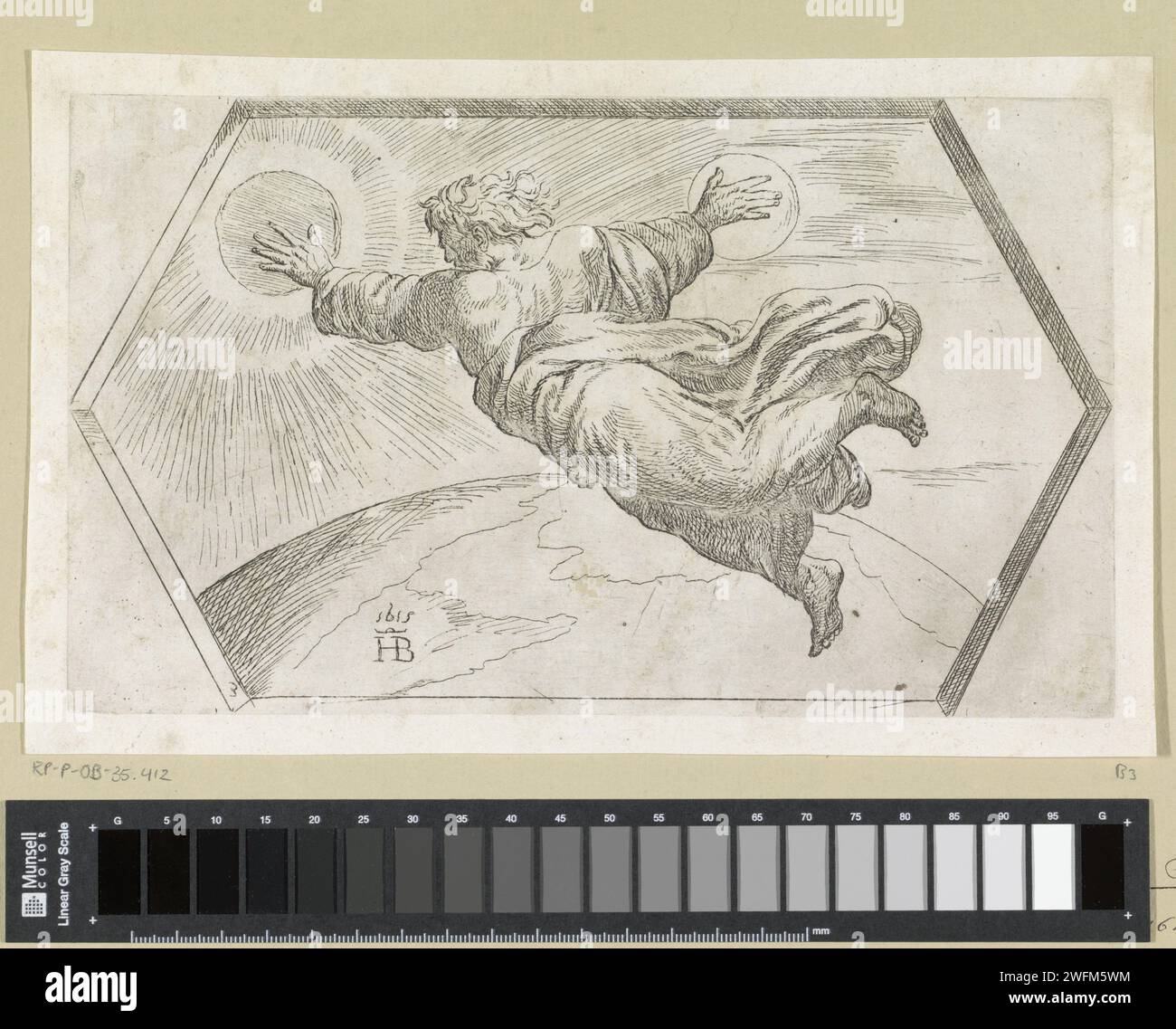 God creates the Sun and the Moon, Orazio Borianni, After Rafaël, 1615 ...