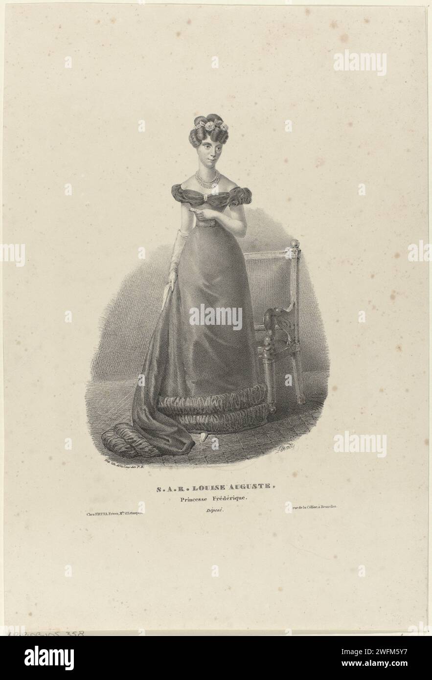 Portrait of Louise van Prussia, Claudio Linati, 1825 - c. 1829 print ...