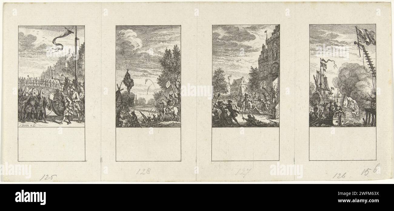 Four episodes from national history, Simon Fokke, 1722 - 1784 print ...