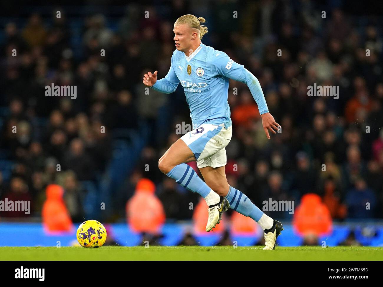 Manchester City's Erling Haaland in action during the Premier League ...