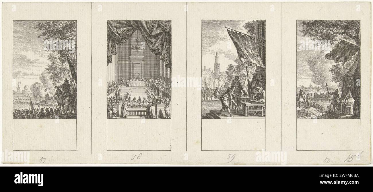 Four episodes from national history, Simon Fokke, 1722 - 1784 print ...