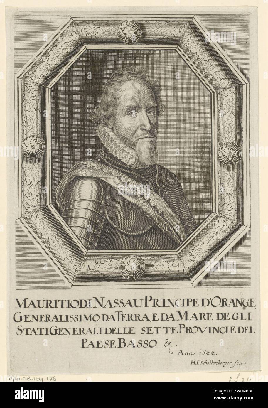 Portrait of Maurits, Prince of Orange, Johann Jacob Schollenberger ...