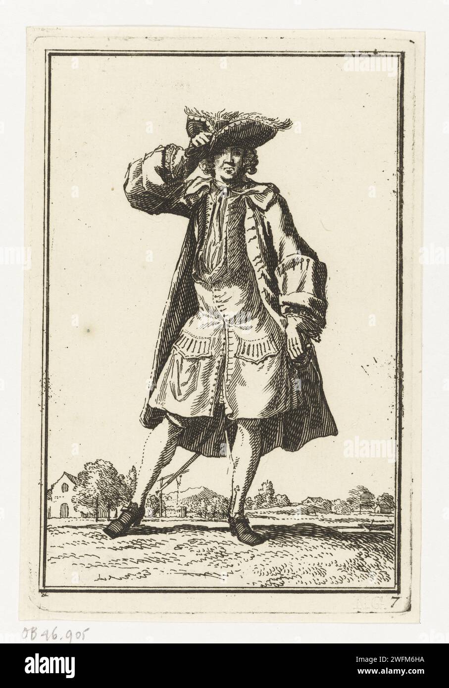 Man who takes his hat, Adolf van der Laan, c. 1710 - 1755 Man in a ...