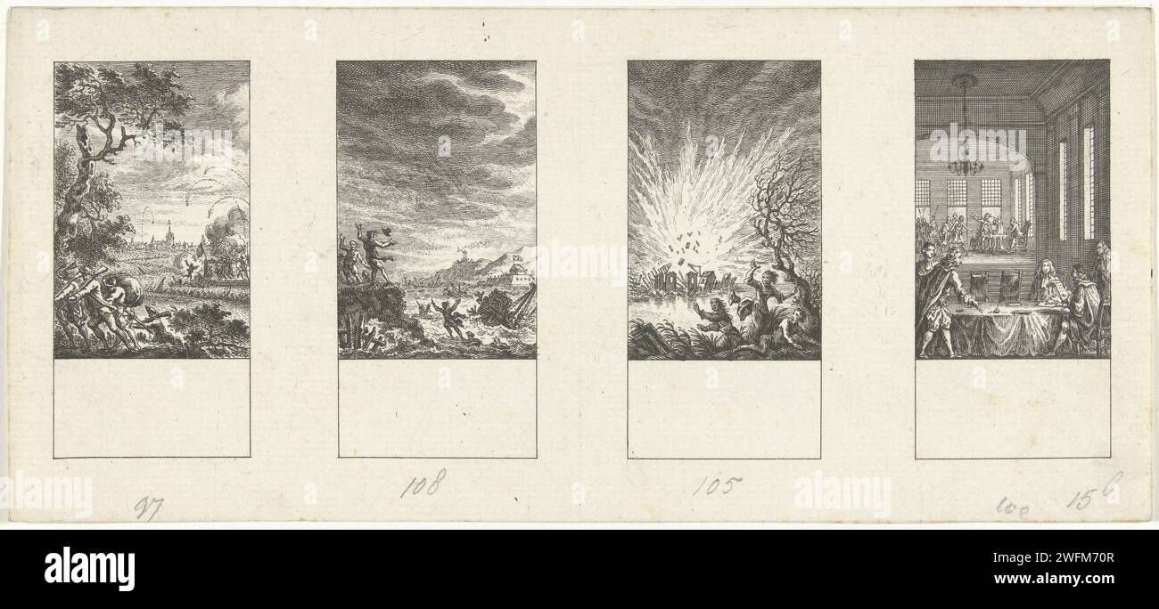 Four episodes from national history, Simon Fokke, 1722 - 1784 print ...