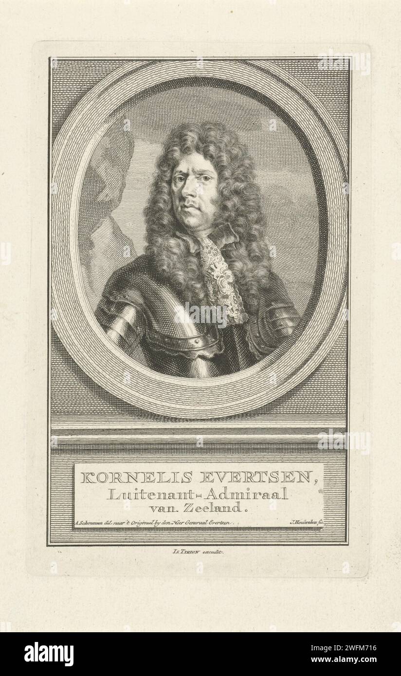 Portrait of Cornelis Evertsen (II), Jacob Houbraken, After Aert ...