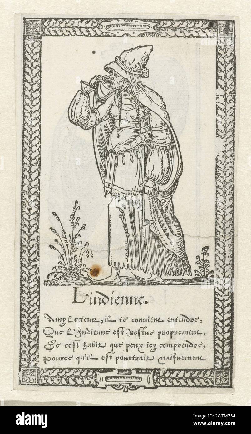 Woman from India, François Desprez, 1562 print Paris paper Asiatic ...