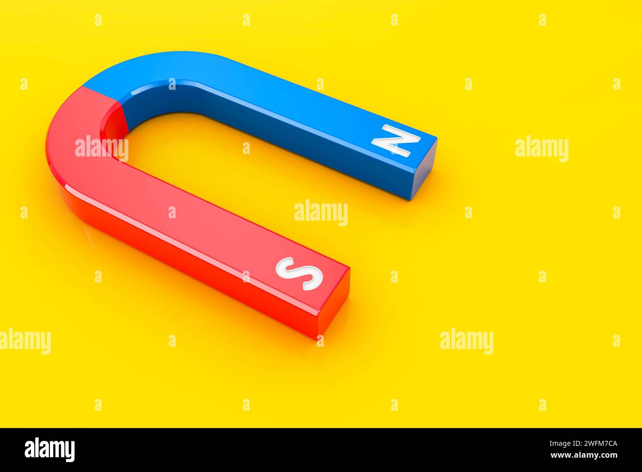 Horseshoe magnet on yellow hi-res stock photography and images - Alamy
