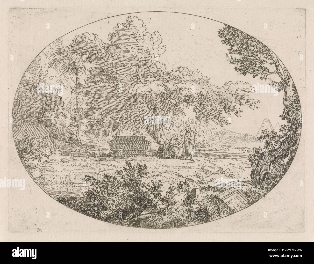 Rest on the Flight into Egypt, Abraham Genoels, 1650 - 1723 print Maria ...