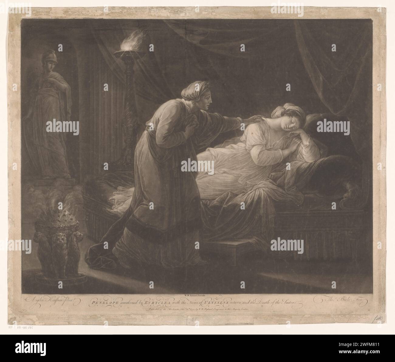 Penelope is awakened by Euryclea, 1773 print Penelope is sleeping on a ...
