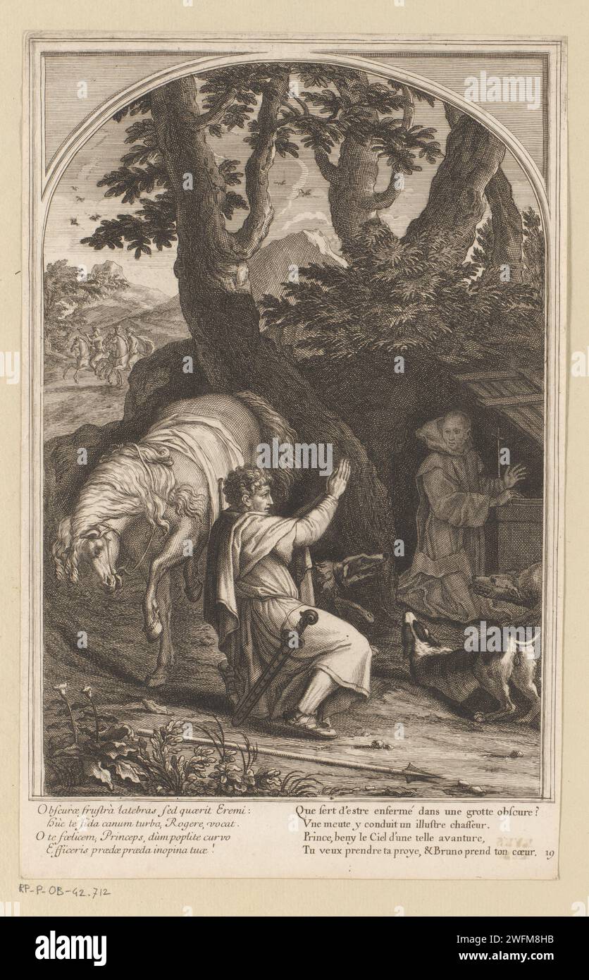 Ontmoetting Tunsen of Heilige Bruno in Count Roger, François Chauveau ...