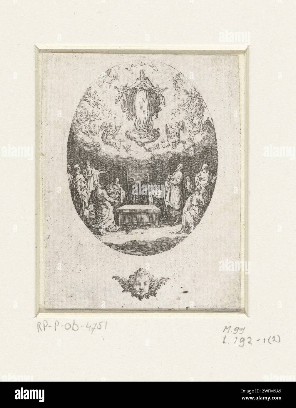 Ascension of Maria, Jacques Callot, 1611 - 1622 print Oval ...