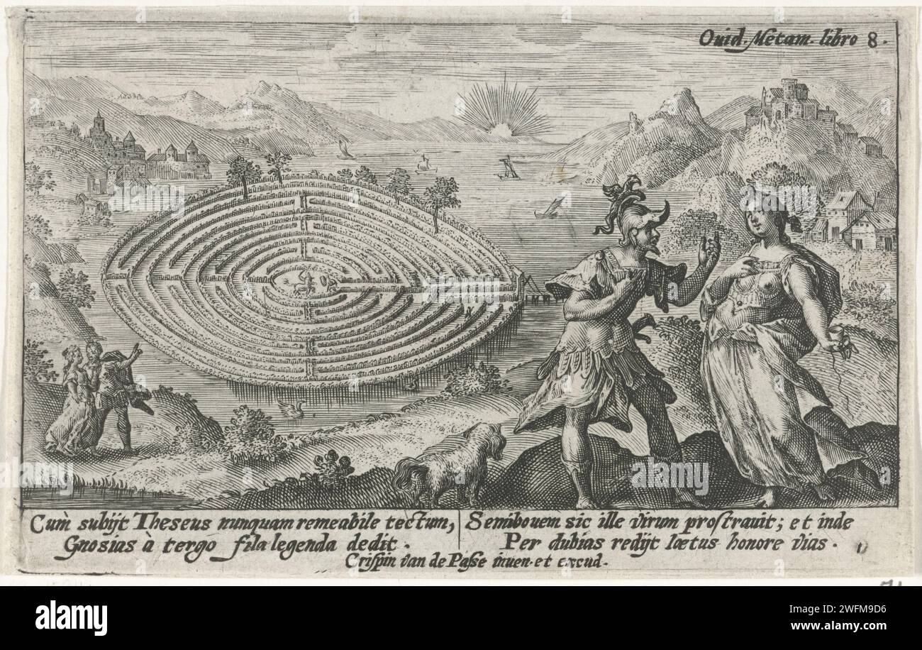Theseus and Ariadne, Crispijn Van De Fasse (I), 1602 - 1607 print ...