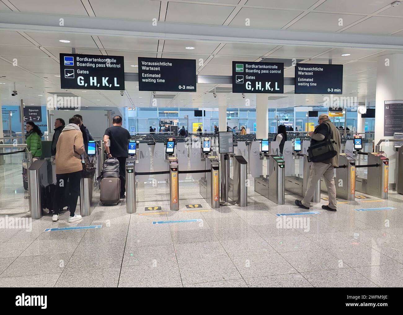 MUNICH, GERMANY, JANUARY 31, 2024: People going through barriers to the ...