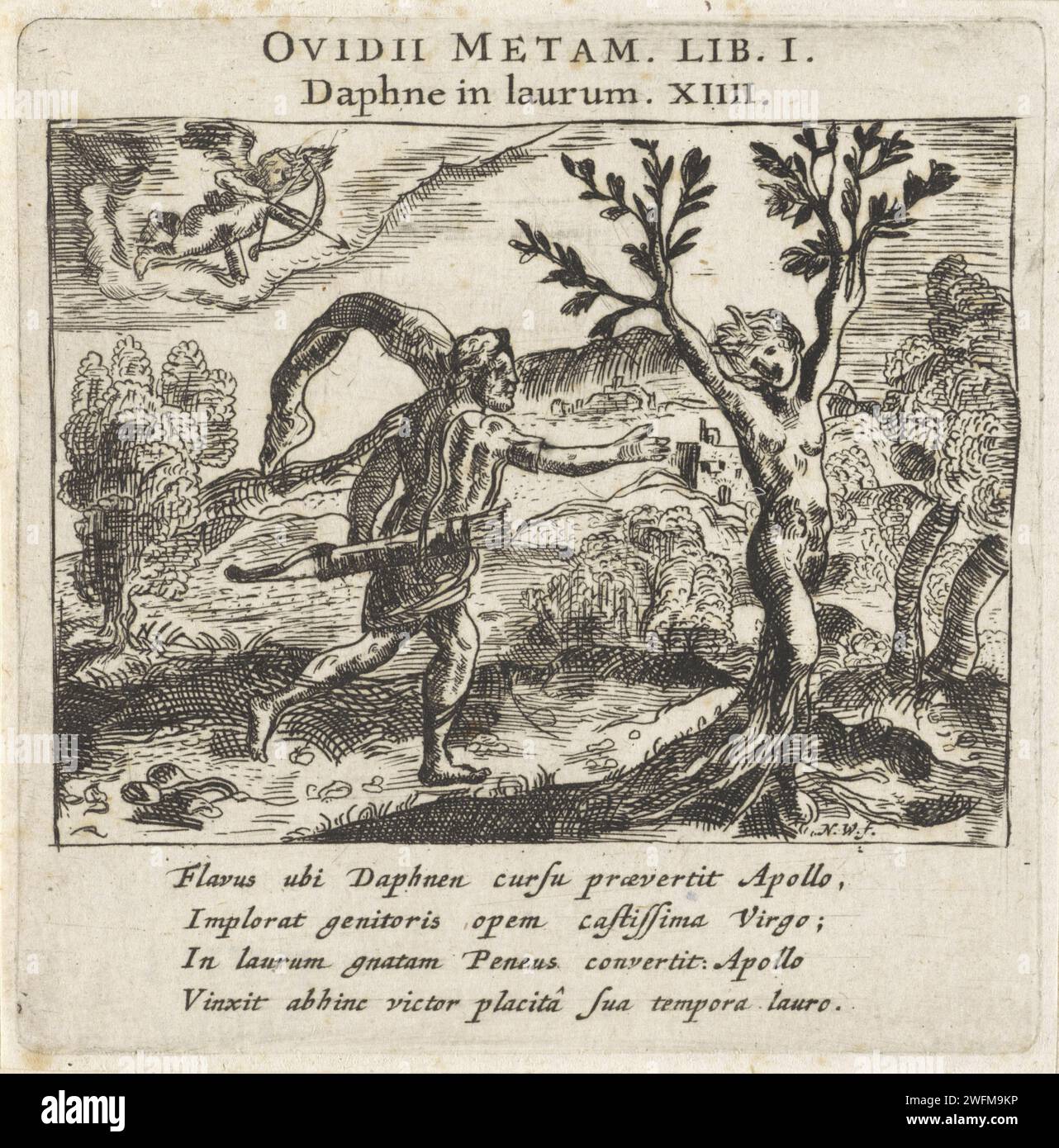 Daphne turns into a laurel tree, Nicolaes Cornelisz. Witsen, After ...