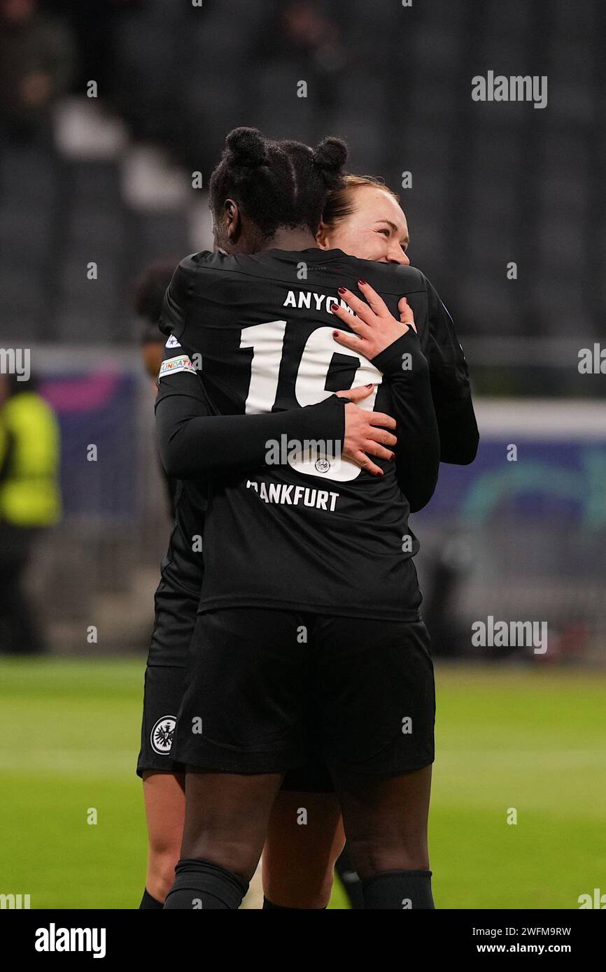 Frankfurt, Germany. 31st Jan, 2024. Frankfurt, Germany, January 31st 2024: Nicole Anyomi ( 19 ...