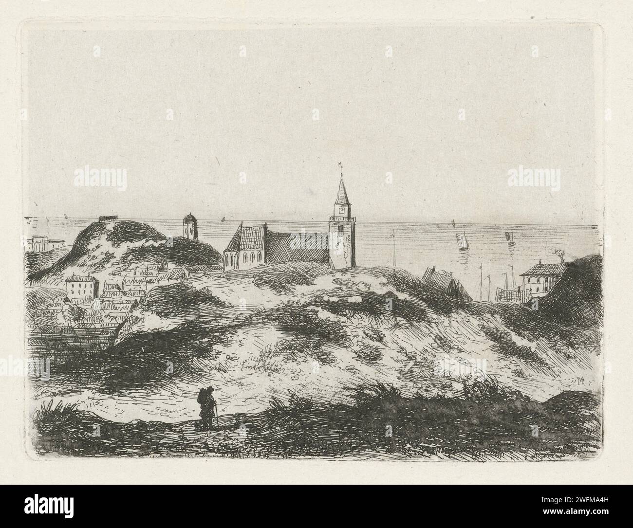 View of Scheveningen, Joseph Hartogensis, in Or Before 1855 print The ...