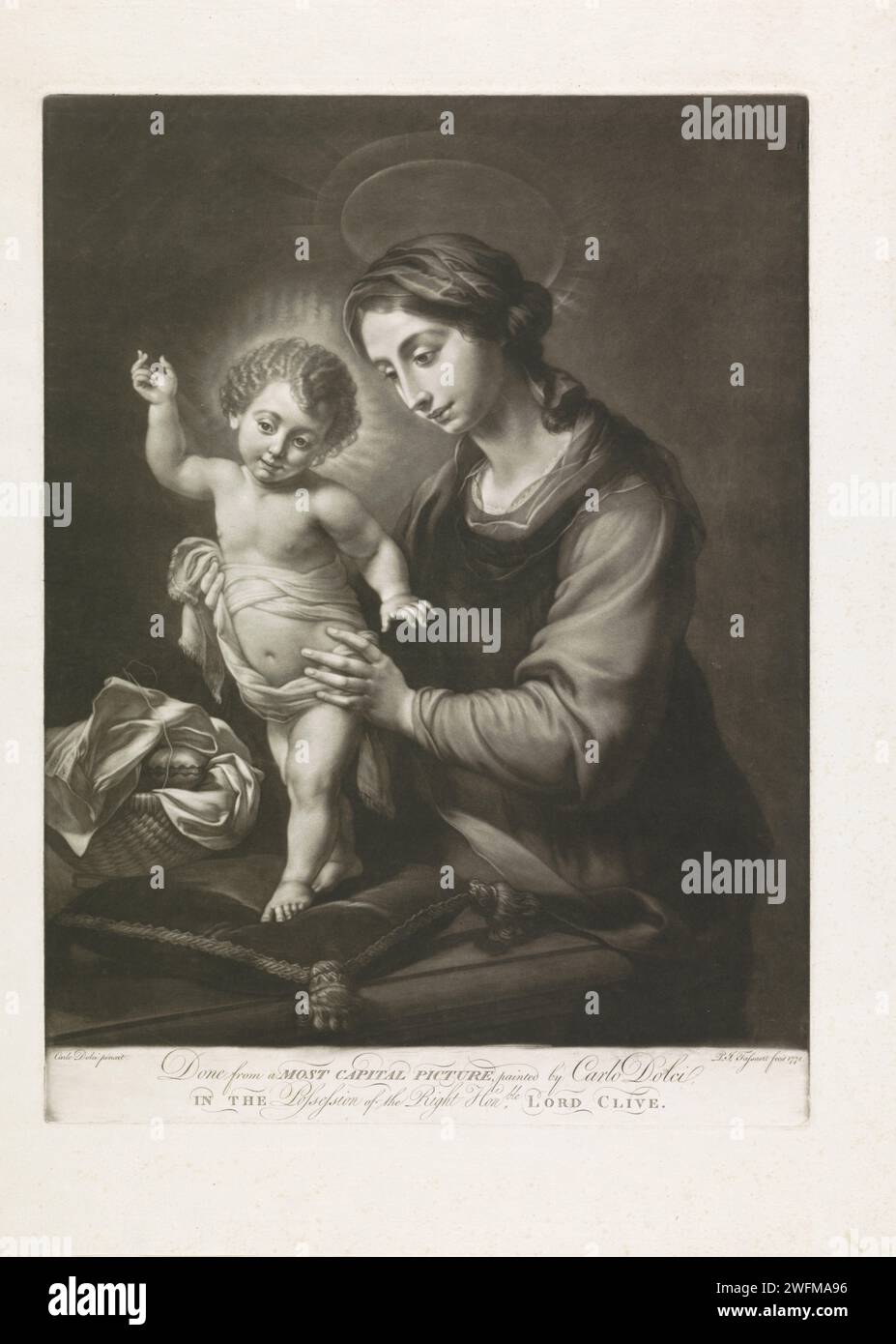 Mary and has Christ child, Philippe Joseph Tassaert, After Carlo Dolci ...