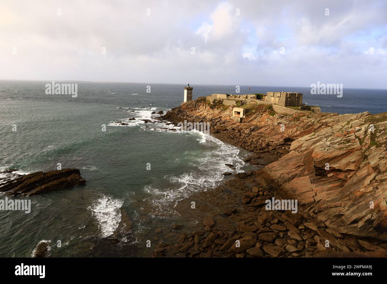 The lighthouse of Kermorvan is located northwest of the port of Conquet ...