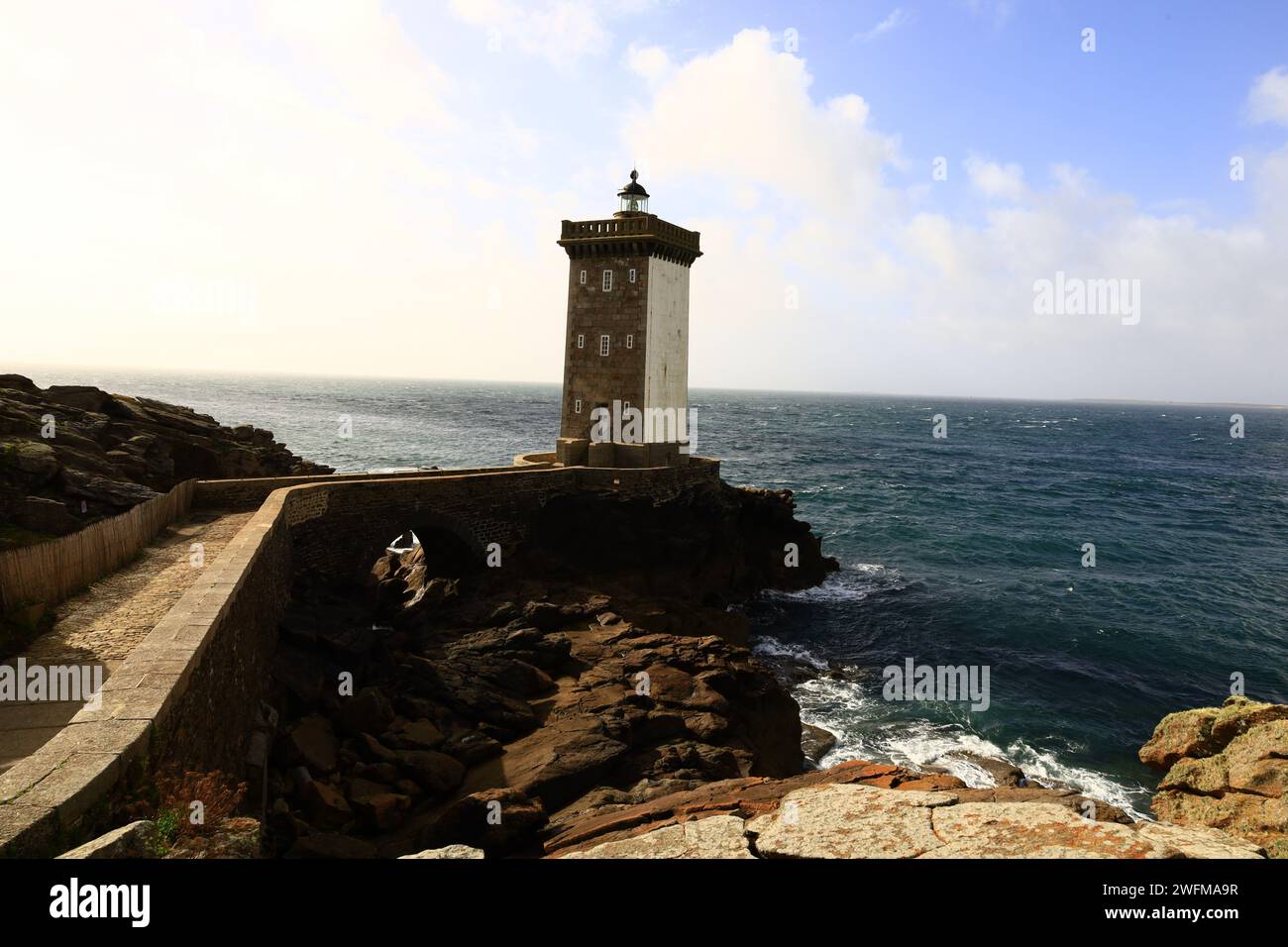 The lighthouse of Kermorvan is located northwest of the port of Conquet ...