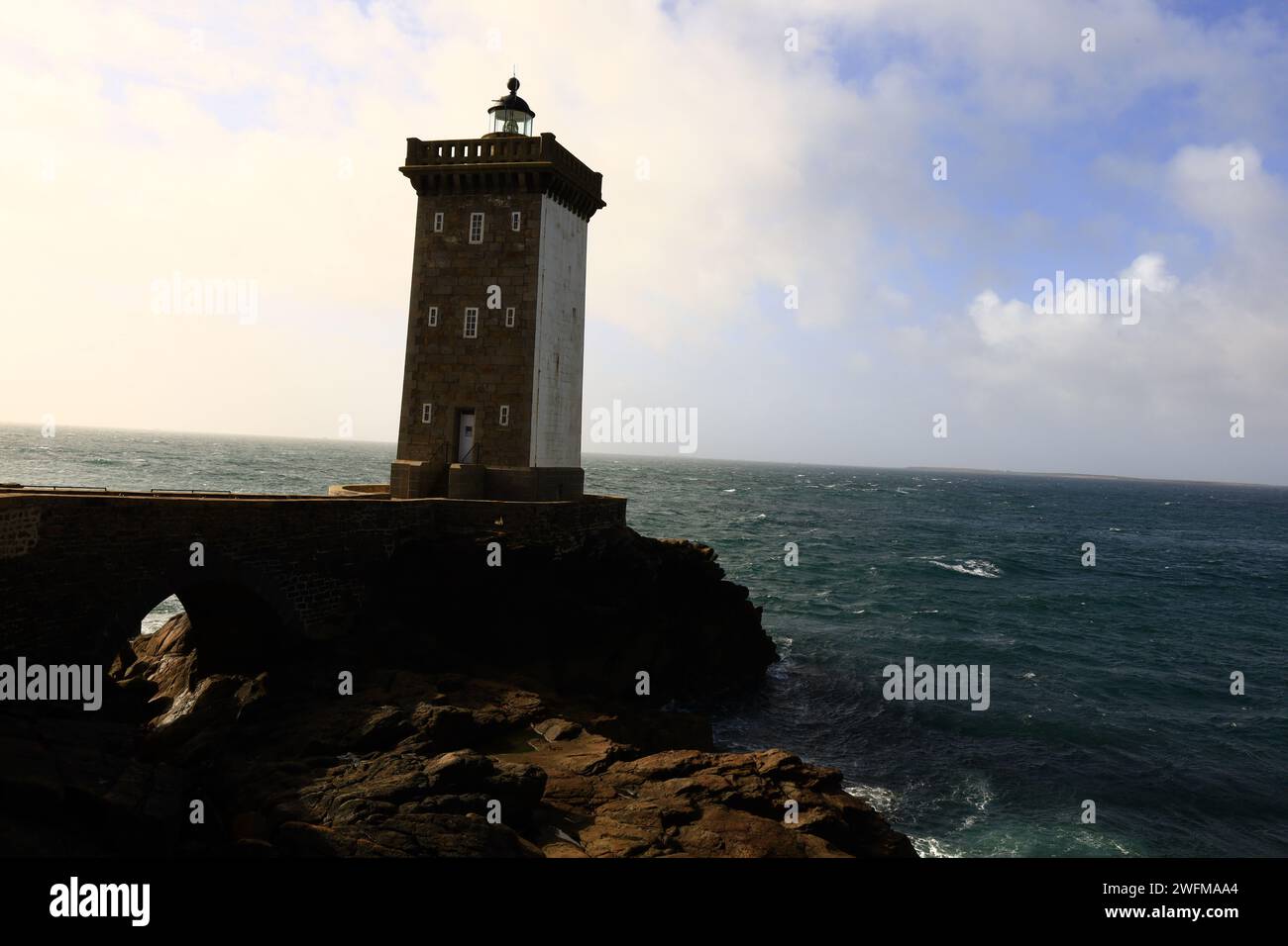 The lighthouse of Kermorvan is located northwest of the port of Conquet ...