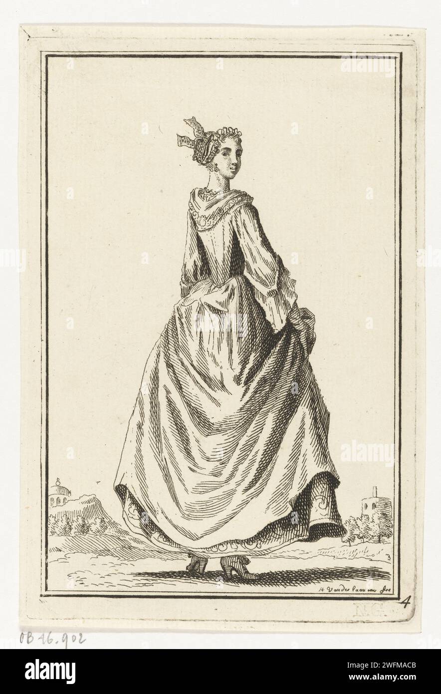Woman seen on the back, Adolf van der Laan, c. 1710 - 1755 Woman in a ...