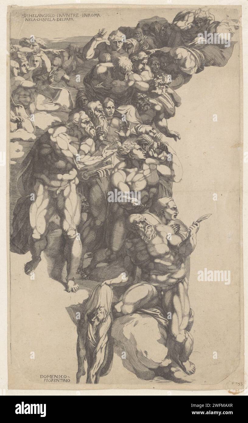 Group Saints from Michelangelo's Last Judgment, Domenico del Barbiere ...