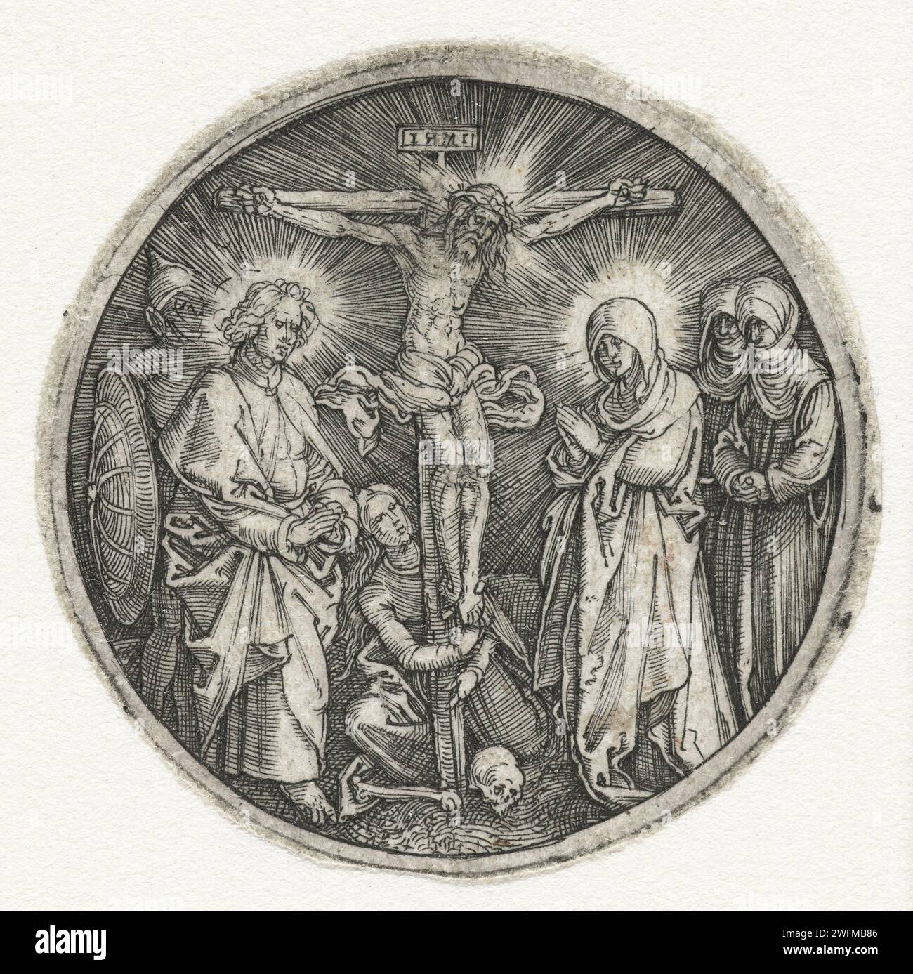 De Kleine Crisification, Albrecht Dürer, 1517 - 1521 print Round show of Christ on the cross. On ...