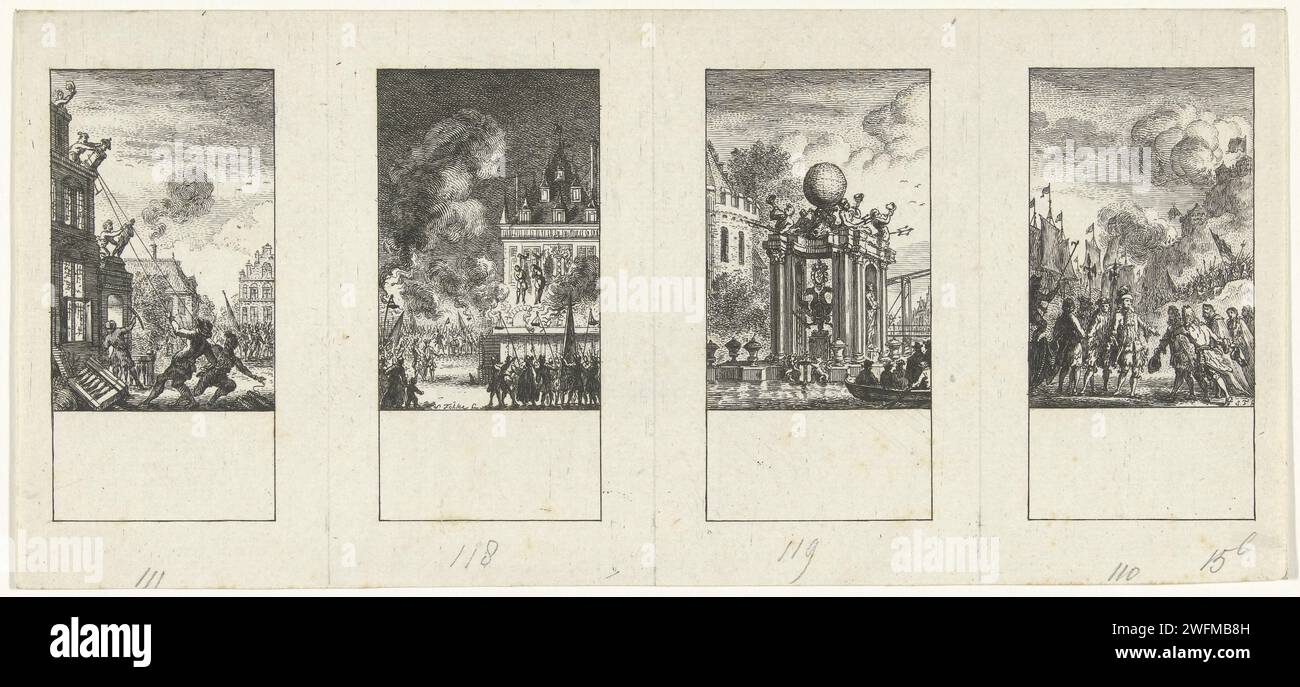 Four episodes from national history, Simon Fokke, 1722 - 1784 print ...