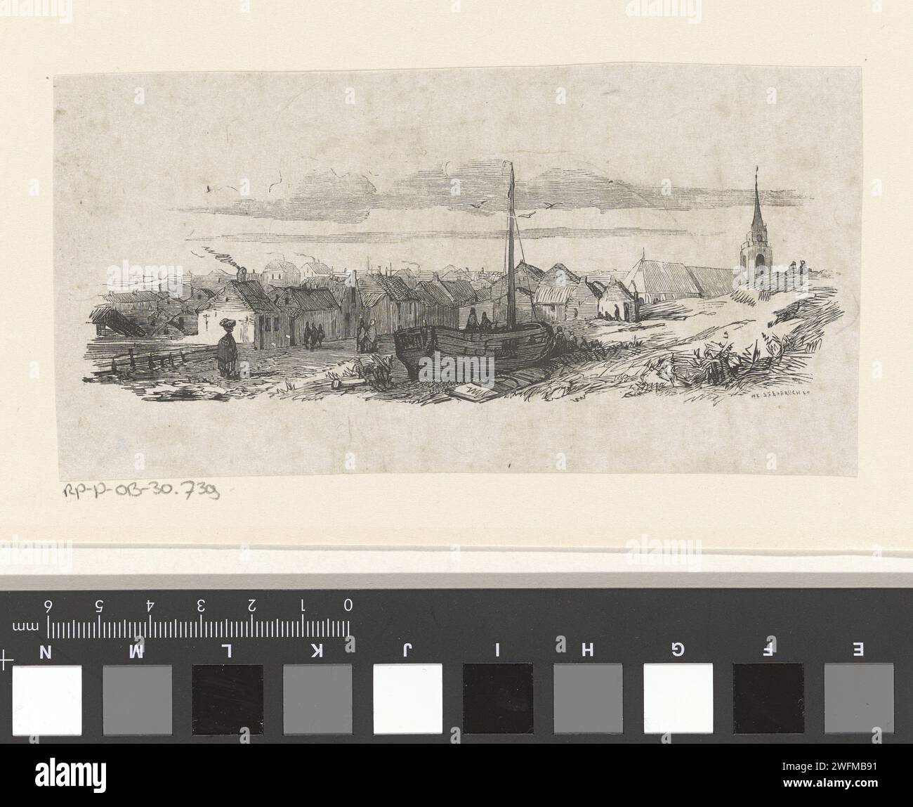 Ship on the dry near a city, Isaac Weissenbruch, 1836 - 1912 print ...