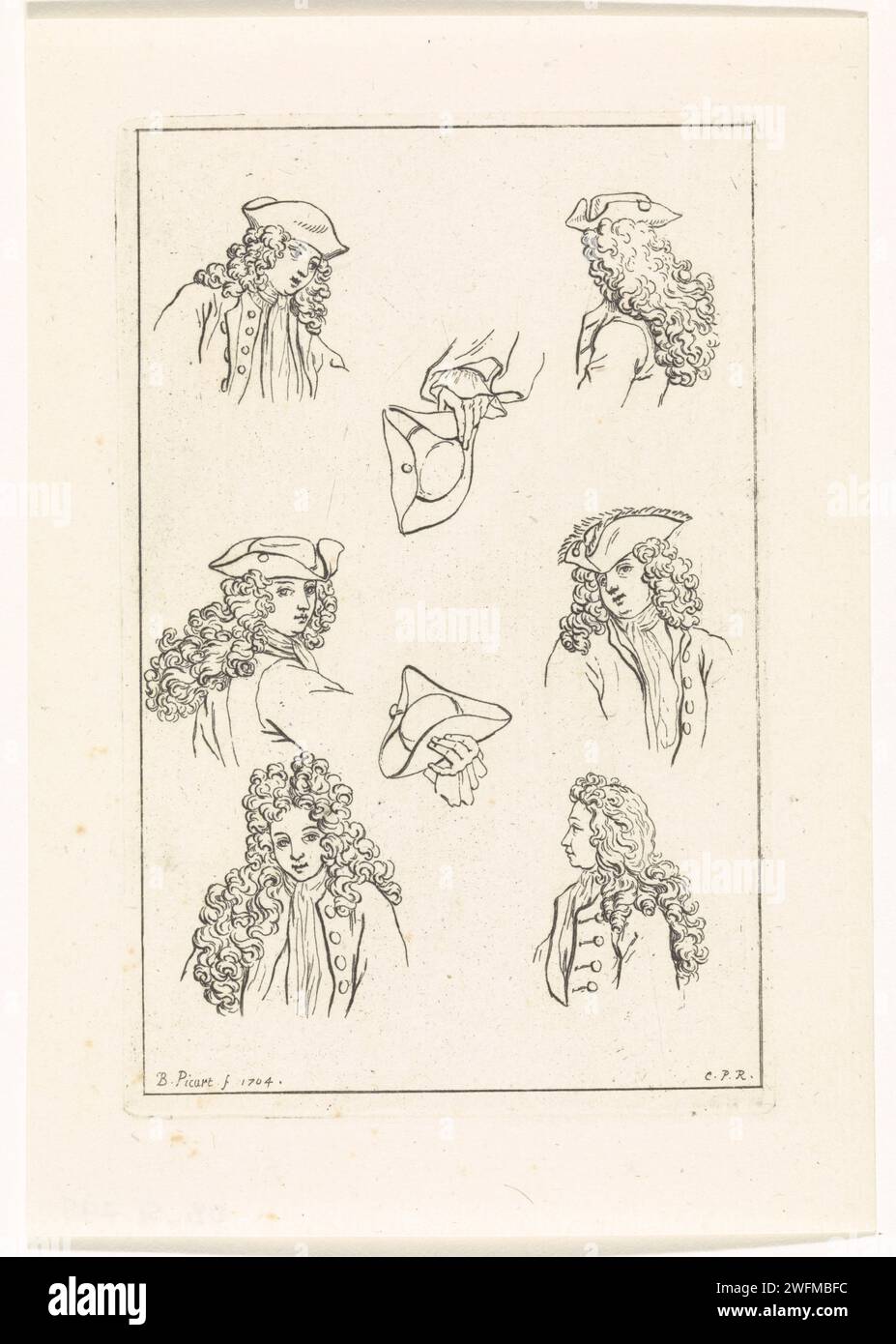 All kinds of postures of men's heads and ways to wear a hat, Bernard ...