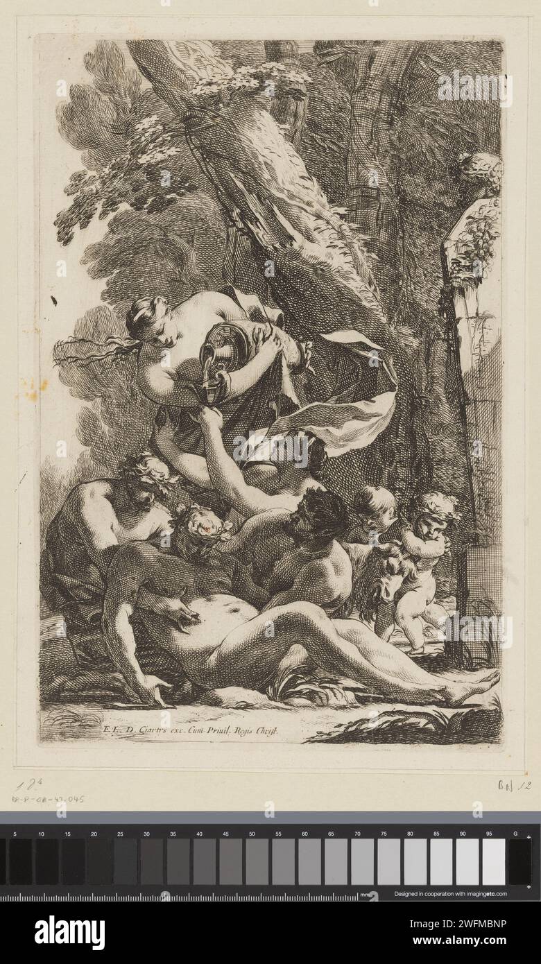 Drunk Silenus supported by two Baccians, Michel Dorigny (Attributed to ...